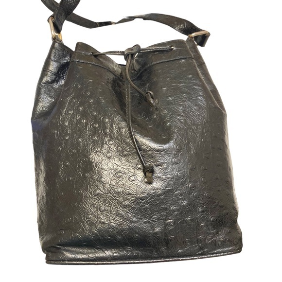 Lancel Paris | Bags | Lancel Paris Vintage Ostrich Embossed Drawstring ...